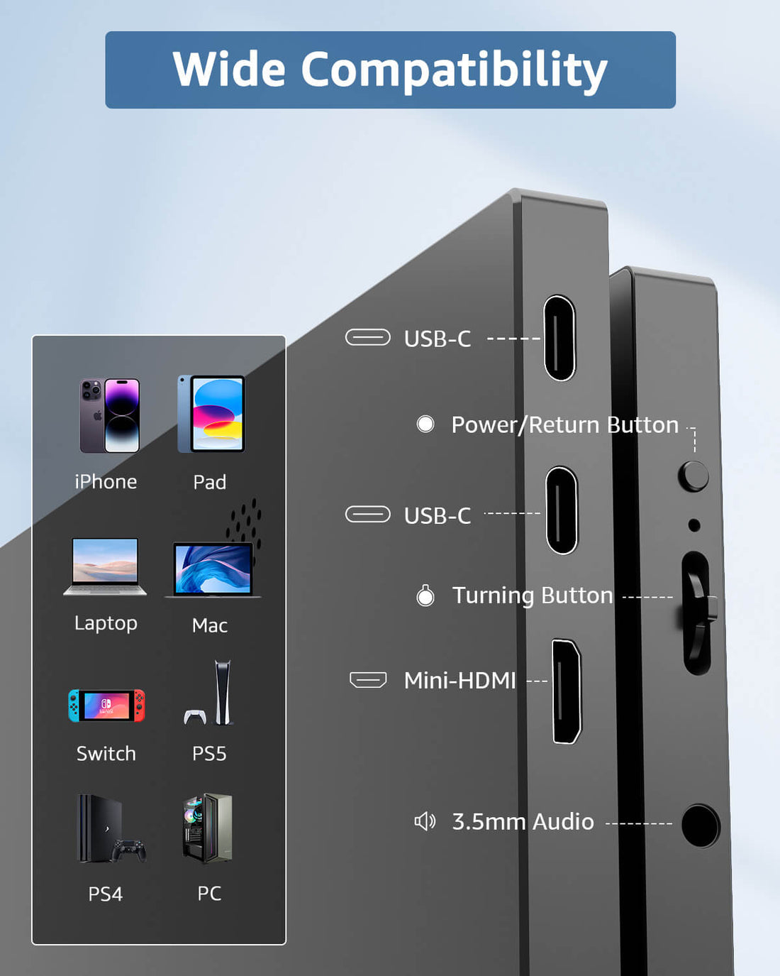 YODOIT Portable Monitor | 14” FHD 1080P
